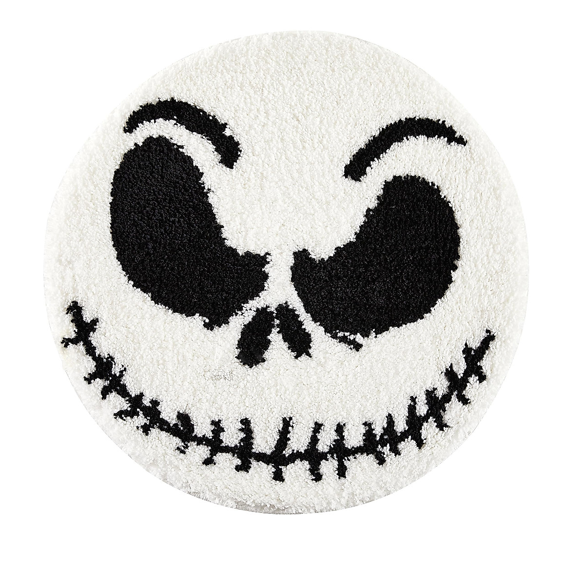 Jack Skellington Halloween Round Bathroom Rugs Mat 2ft, Non-Slip Machine Washable Soft Absorbent Shaggy Bath Rug The Nightmare Before Christmas Spooky Creepy Cute Halloween Bathroom Shower Floor Mat