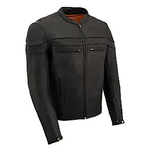 Milwaukee Leather ML1408 Men's Black 'Savage' Sporty Crossover Leather Jacket - 4X-Large