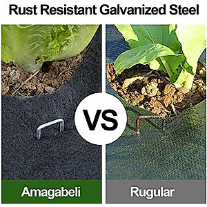 Amagabeli 6 Inch Galvanized Landscape Staples 200 Pack 11 Gauge Garden Stakes Sod Pins Anti-Rust Fence Stakes for Weed Barrier Fabric Ground Cover Dripper Irrigation Tubing Soaker Hose STAPLE001