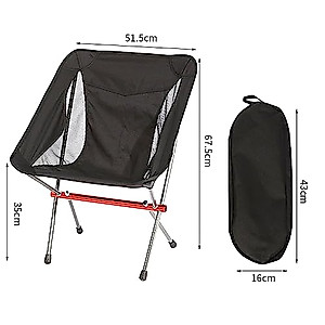 Hudefy 1 PCS Outdoor Thickened Aluminum Alloy Fold Chair Ultra-Light Camping Portable Chair Camp Chair Tool