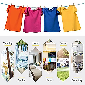 FYY Clothesline, Clothes Drying Rope Portable Travel Clothesline, Adjustable Laundry Drying line for Home, Backyard, Hotel, Outdoor and Indoor Use (Blue)