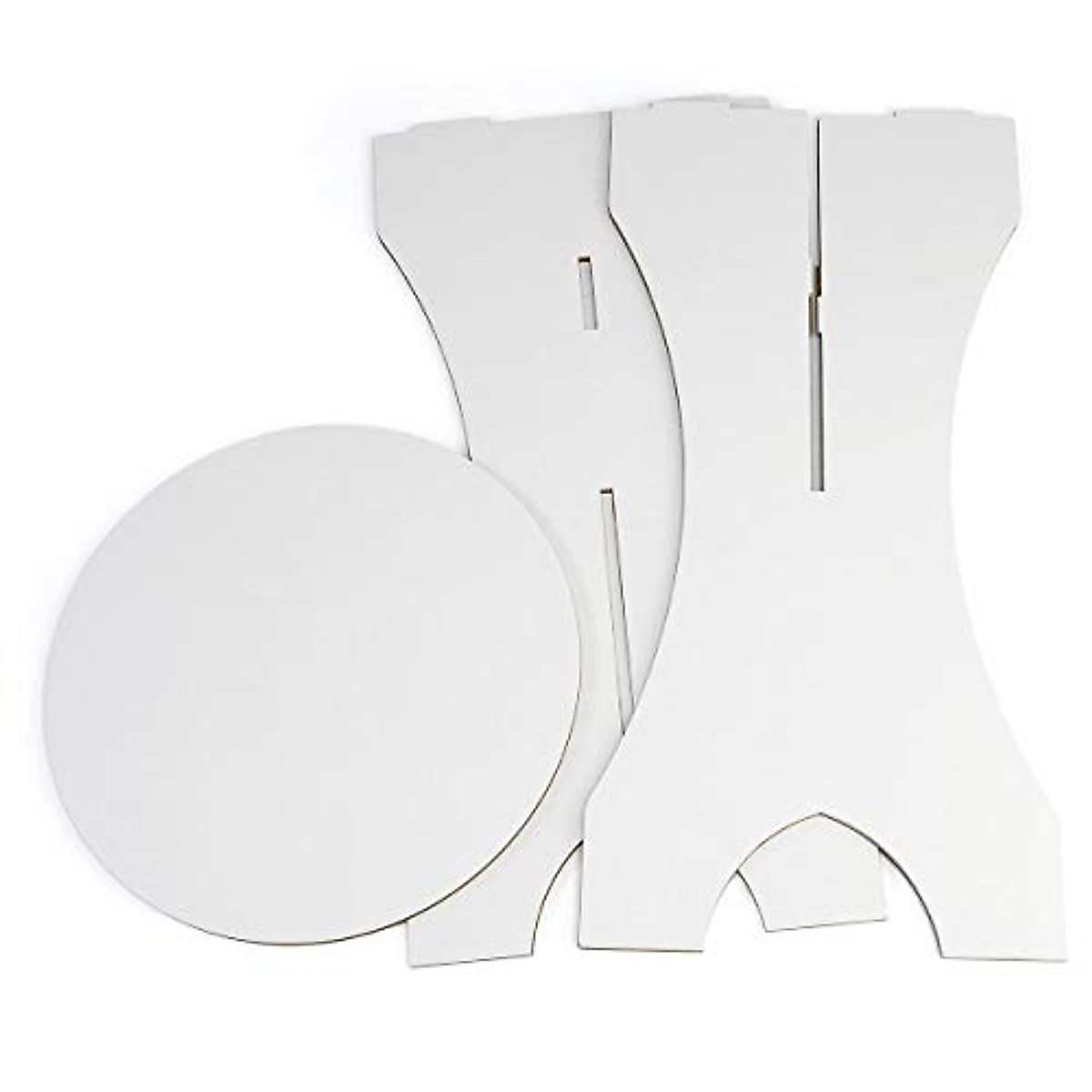 Displays2go, 20" w x 42" h Event Bar Table, Corrugated Cardboard, 3 Piece Design - White (FDCRDB42)