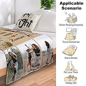 InterestPrint Custom Dog Photo Blanket - Personalized Picture Blankets for Pets Dog Lovers - Customized Gifts Using My Own Photos Throws 60" x 80"