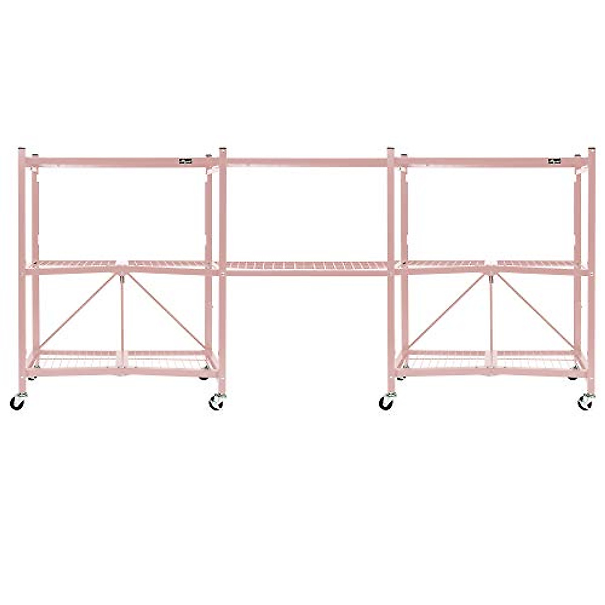 Origami Connection Bridge Racks for R3 Series 3-Shelf Small Storage Rack | Extend Your Racks 31 inches | (2 Pack) - Rose Gold