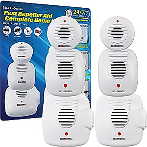 Bell and Howell Ultrasonic Pest Repeller Home Kit (Pack of 6), Ultrasonic Pest Repeller, Pest Repellent for Home, Bedroom, Office, Kitchen, Warehouse, Hotel, Safe for Human and Pet