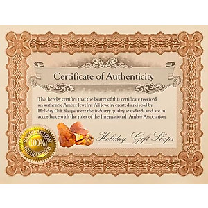 HolidayGiftShops Sterling Silver and Baltic Honey Amber Adult Ring Federica- Size 7.5