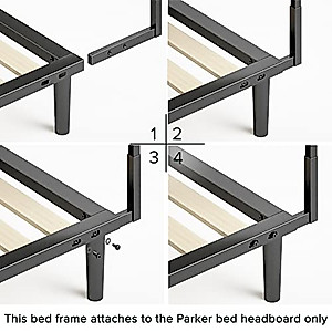 Zinus Parker Platform Bed with Tapered Legs/Wood Slat Support/No Box Spring Needed/Easy Assembly, Queen