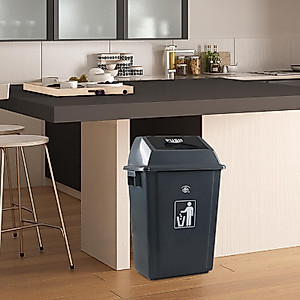 Ucake 13 Gallon Large Plastic Trash Can with Swing Lid, Kitchen Garbage Can with Lid, 4 Packs