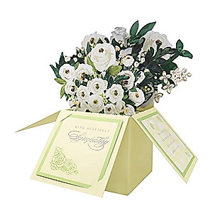 Oritouchpop Sympathy Pop Up Box Card, Healing Floral Pop Up Card for Religious Sympathy, Condolence, Get Well Soon Card, Funeral, Bereavement, Memorial