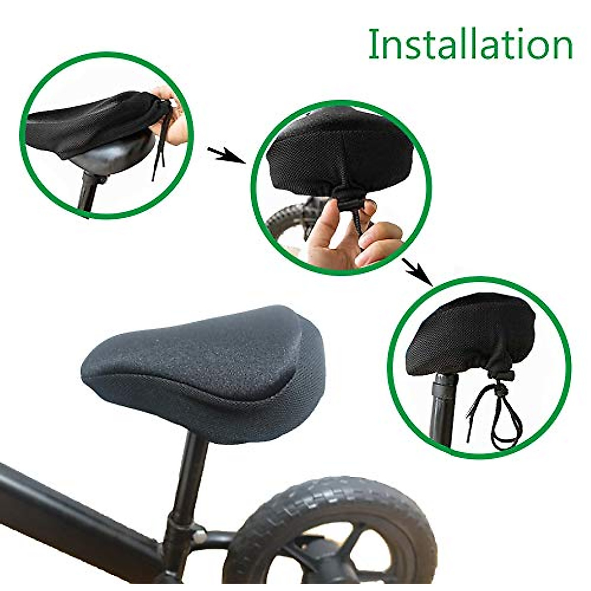 MI0512 Kids Bike Gel Seat Cushion Cover, 8x5 inch Child Bike Seat Cover Premium Comfortable Small Bicycle Saddle Pad (Violet)