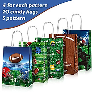 20 Pack Football Party Treat Bags Football Goody Gift Bags Football Candy Hoodies Bags for Football Party Supplies Favor Touchdown Sports Theme Birthday Party Decorations