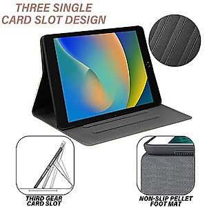 Cabreche Compatible with iPad Air 5th Generation Case 2022/iPad Air 4th Generation Case 2020 10.9 Inch with Pencil Holder/Soft TPU Back,Auto Sleep/Wake (PO7-Beige-2, 10.2inch 9th/8th/7th)