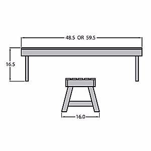 Highwood AD-BENN4-NBE Weatherly Backless Bench, 4-Feet, Nantucket Blue