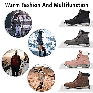 Winter Mens Hiking Boots Womens Snow Boots Warm Outdoor Anti-Slip Athletic Walking Hiking Mens Ankle Shoes Black 12.5 Women/11 Men