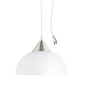 Newhouse Lighting BHPENKIT-WH 11-Inch Plug-in Hanging Pendant 1-Light Kit | White Finish | 15-Foot Cord