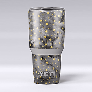 Design Skinz Black and Gold Watercolor Polka Dots - Skin Decal Vinyl Wrap Kit Compatible with The Yeti Rambler Cooler Tumbler Cups