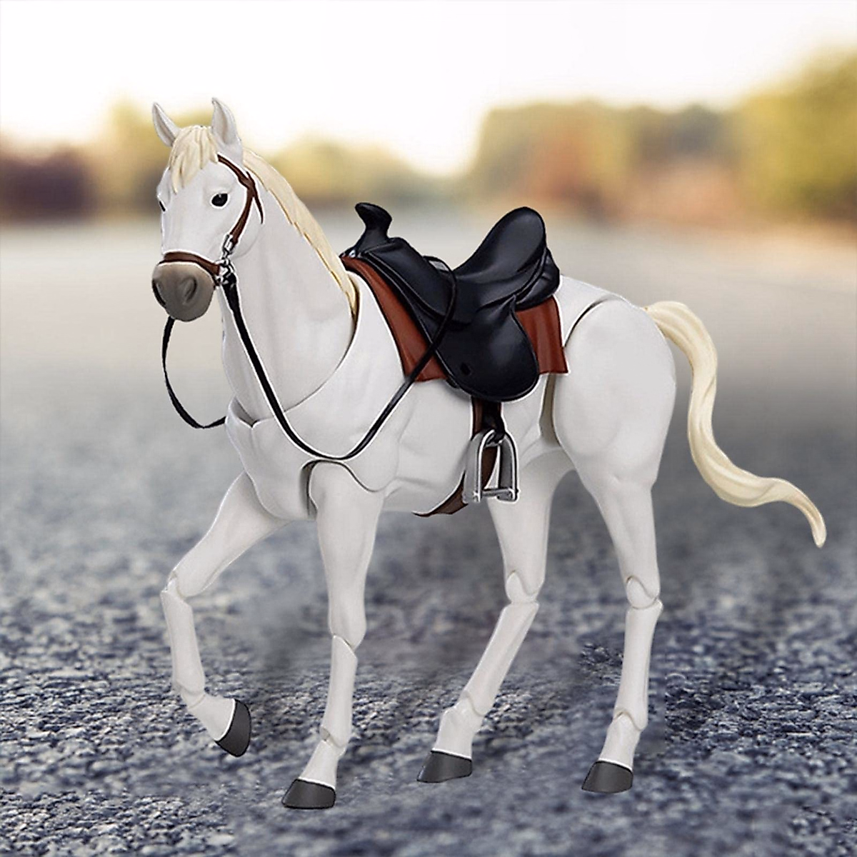 UGPLM 1/12 Scale Action Figures 1/12 Scale Horse Figure Model Collection Home Decor Simulation Realistic Painted Figures 1:12 Scale Animal Figurine, White, 22cm
