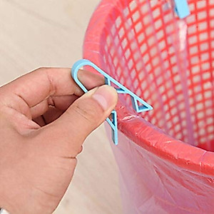 Cabilock 20pcs Trash Bag Clip Simple Pratical Fixed Waste Bin Bag Holder Rubbish Clip Garbage Can Clamp Holder (Blue)