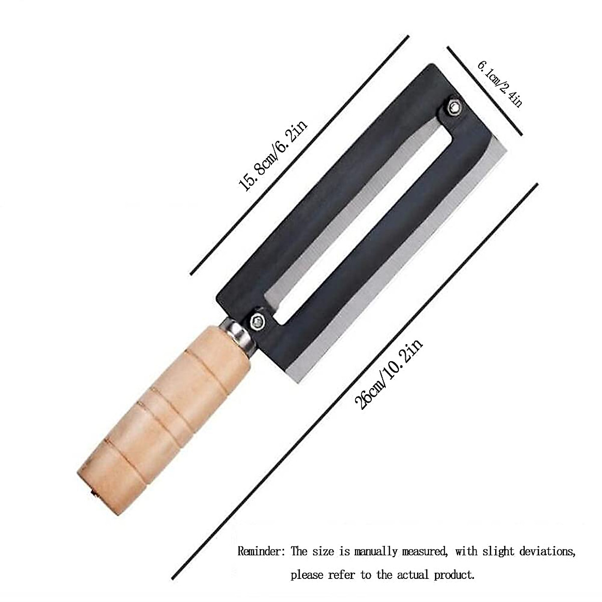 LANGCA Planer Knife, Pineapple Sugarcane Peeling Knife, High Carbon Steel and Wood Straight Handle Anti-Slip Knife, Peeling Artifact