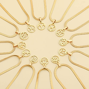 TGOLM Taurus Sign Choker Necklace Spiritual Horoscope Jewelry Birthday Gift Gold Plated Stainless Steel Snake Chain
