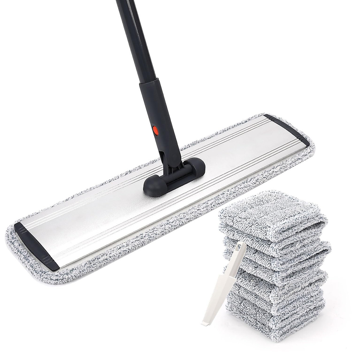Microfiber Mop 18" Large Flat Mops for Floor Cleaning Floor Mop 4 Premium Pads Hardwood for Cleaning Wet Mop Wet or Dry Floor Cleaning
