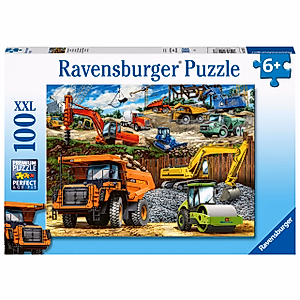 Ravensburger Construction Vehicles 100-Piece Jigsaw Puzzle - Engaging & Educational Toy for Kids | Durable & Long-Lasting | Stimulates Creativity & Problem Solving | FSC Certified