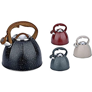 Tea Kettle Stovetop Whistling Teapot 3L Whistling Tea Kettle Stainless Steel Stovetop Teapot Whistle Kettle With Heat Resistant Handle Whistle Kettle Stove Top Kettle (Color : Red, Size : 22 * 25cm)