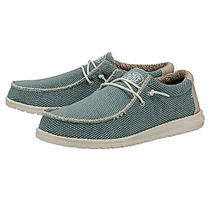 Hey Dude Mens Shoes Braided Blue Aqua 2 Size 13 Women/11 Men - Slip On Shoes - Comfortable & Light-Weight, Wally