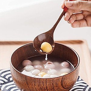 Cooking Spoons 4 Pcs Creative Japanese Style Wooden Spoon Teaspoons Handmade Wood Iced Tea Spoons Small Stirring Spoon Espresso Mixing Spoons Table Spoons