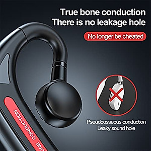 YODZ Bone Conduction Headphones Hanging Ear Wireless Sports Headset Bluetooth 5.1 HiFi Stereo Waterproof Sweatproof Earphones with Mic, for Fitness Cycling Driving,Black