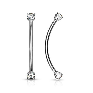 16G-7ZACC Curved Barbell Christina Vertical Hood VCH Heart Jewelry Piercing 1/2 (SILVER) use for eyebrow