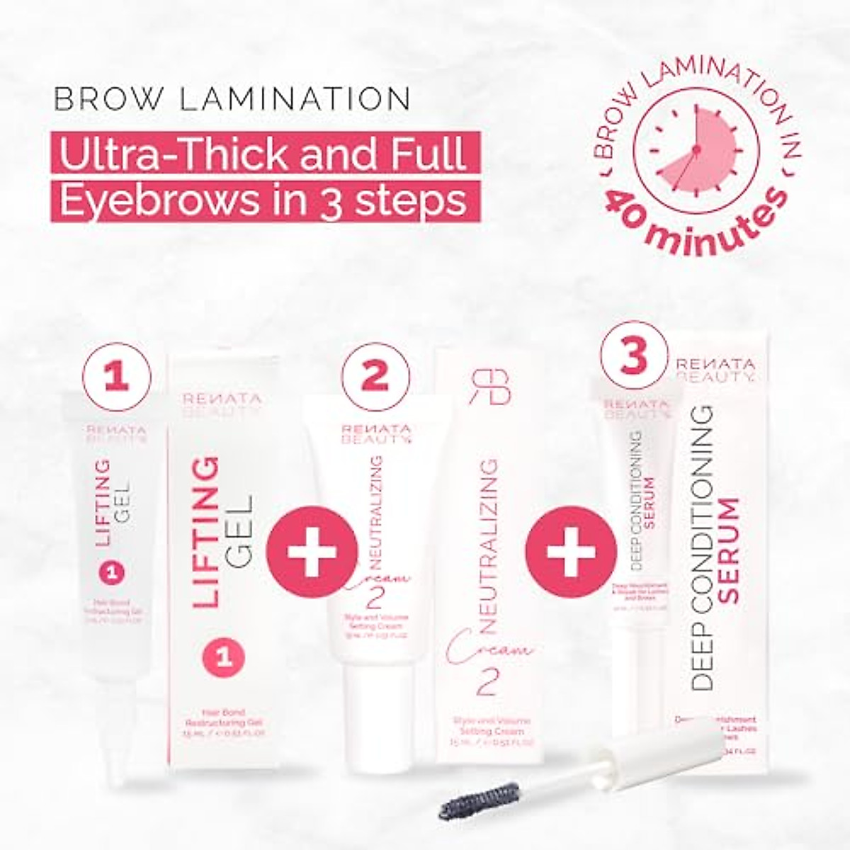 RB RENATA BEAUTY Lash and Brow Conditioner Serum – Regenerating & Repairing Serum – Deep Conditioning Eyebrow & Eyelash Serum for post-Lamination and Lash Lift Aftercare – Lash and Brow Daily Care