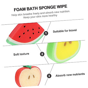 4pcs Bath Bath Rinser Sponge Bath Sponge Shower Puff Bath Sponge Fruit Bath Shower Sponge Cartoon Bath Sponge Scrubber Sponge Pu Sponge Material Spa