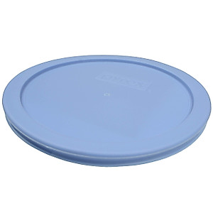 Pyrex 7401-PC 3-cup Blue Cornflower Round Plastic Food Storage Replacement Lids - 2 Pack