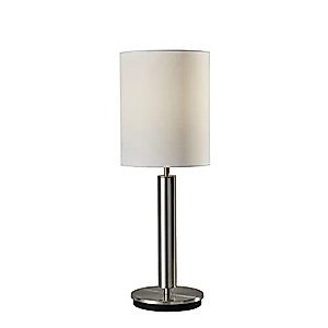 Adesso 4173-22 Hollywood Table, 27 in, 100W Incandescent, Brushed Finish, 1 Small Lamp, Satin Steel