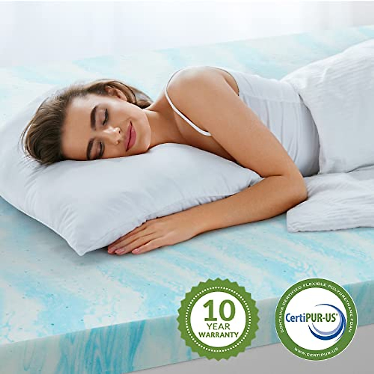 Airdown Mattress Topper, 3 Inch Gel Infused Memory Foam Mattress Topper, Full