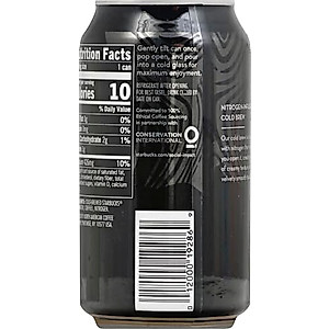 Starbucks Nitro Cold Brew Coffee, Black Unsweetened, 9.6oz Can