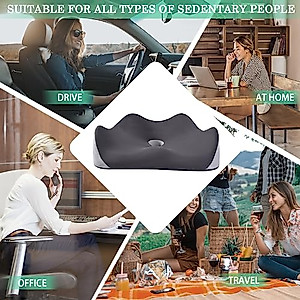 PABTID Office Chair Seat Cushion - 3D Full Wrap Memory Foam Chairs Cushions - Non-Slip Sciatica, Back, Coccyx, Tailbone Pain Relief Chair Pad - Butt Pillow for Long Sitting Office Gaming Car