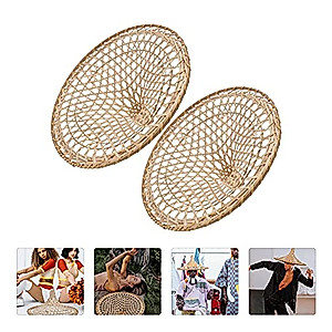 Uonlytech Floor Lamp Shade 2pcs Womens Sun Straw Hat Summer Beach Sun Hat Straw Beach Hat Womens Straw Panama Hat Straw Hat for Girl Women Rattan Lamp Shade