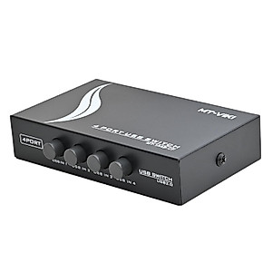 OLLGEN 4 Port USB 2.0 Sharing Manual Switch Box Hub 4 PCS Share Switcher 1 USB Device for Printer Scanner Camera Keyboard (4 Port)