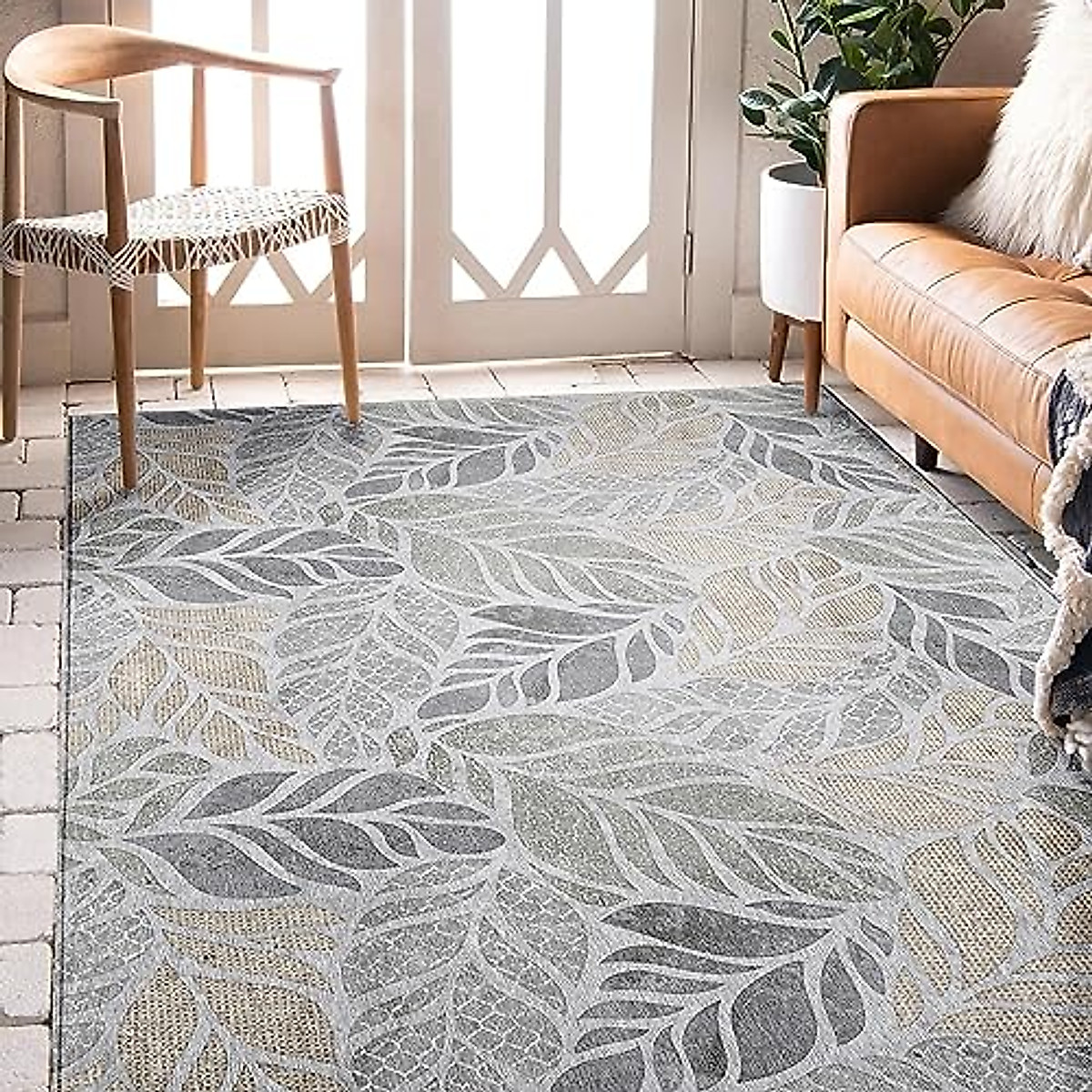 Dalyn Rugs Indoor/Outdoor Tropics TC3 Gray Washable 8' x 10' Rug