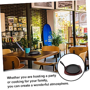 MUSISALY 1 Set Barbecue Plate Steak Grill Plate Grilled Fish Plate Wood Serving Tray fajita Serving Platter fajita Griddle Non Stick Fry pan Steak Plates Baking pan Iron Plate Metal