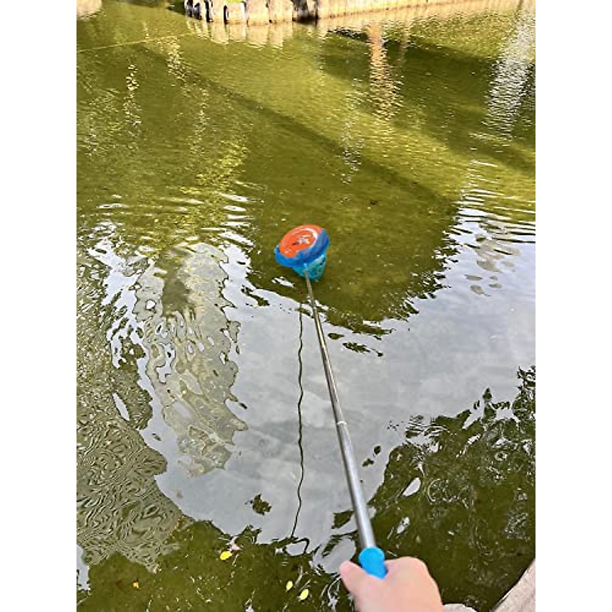 Pool Skimmer Net with Adjustable 106 Inches Lightweight Telescopic Pole Leaf Skimmer Mesh Rake Net for Spa Pond Swimming Pool, Pool Cleaner Supplies,Detachable net and hooks Great choice for gifts