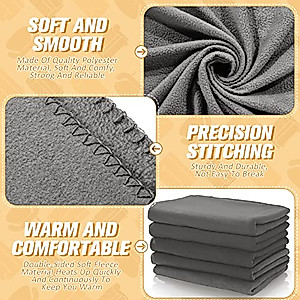 15 Pack Polar Fleece Blanket Bulk 50 x 60 Inch Fleece Throw Blankets Soft Cozy Microfleece Blanket Lightweight Warm Comfy Pet Blankets for Home Office Couch Sofa Car Airplane Travel Outdoor (Gray)