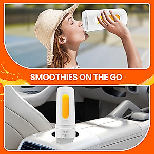 JOSOBO Portable Blender for Shakes and Smoothies with 13 Oz BPA Free Travel Cup and Lid, Upgraded Triple Blender Head, USB Rechargeable, Portable Juicer for Home, Travel, Camping