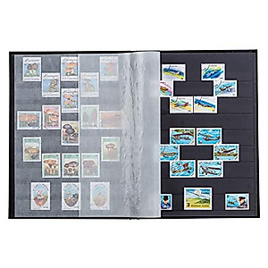 Lighthouse Hardcover Stamp Album Stockbook With 64 Black Pages, Blue, LS4/32