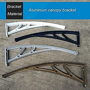 LIANGLIANG Awning Rain Door Canopy, Thickened Aluminum Alloy Has Strong Bearing Capacity, The Bulletin Board of Campus Community Windows (Black Bracket Transparent Endurance Board)