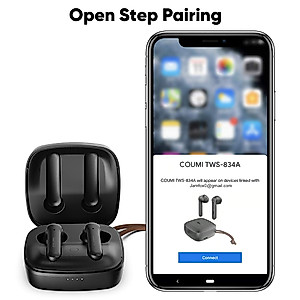 [2021 Upgraded]Wireless Earbuds Bluetooth 5.0 Earphones 4 Mics ENC Noise Cancelling for Call,Hi-Fi Stereo Sports Earbuds,IPX7 Waterproof,32 Hrs Playback Wireless Charging for iPhone and Android,Black