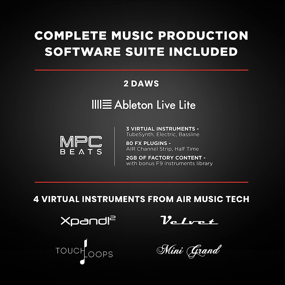 Keystation 49 MIDI Keyboard controller Beat Maker Bundle with 49 Keys and Sustain Pedal, Plus Software Suite