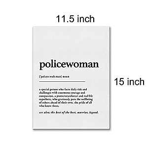 LEXSIVO Policewoman Definition Print Canvas Wall Art Home Decor Policewoman a Special Person Painting 12x15 Canvas Poster Framed Ready to Hang Police Officer Gifts
